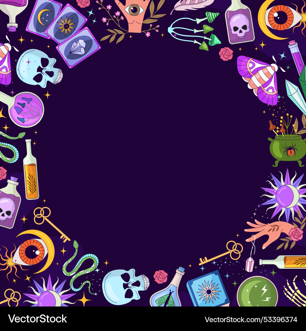 Witchcraft background circle shape from Royalty Free Vector
