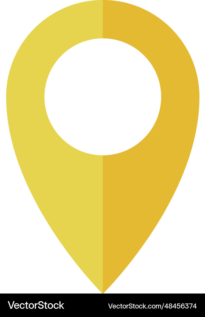 Yellow Map Pin Location Icon Royalty Free Vector Image