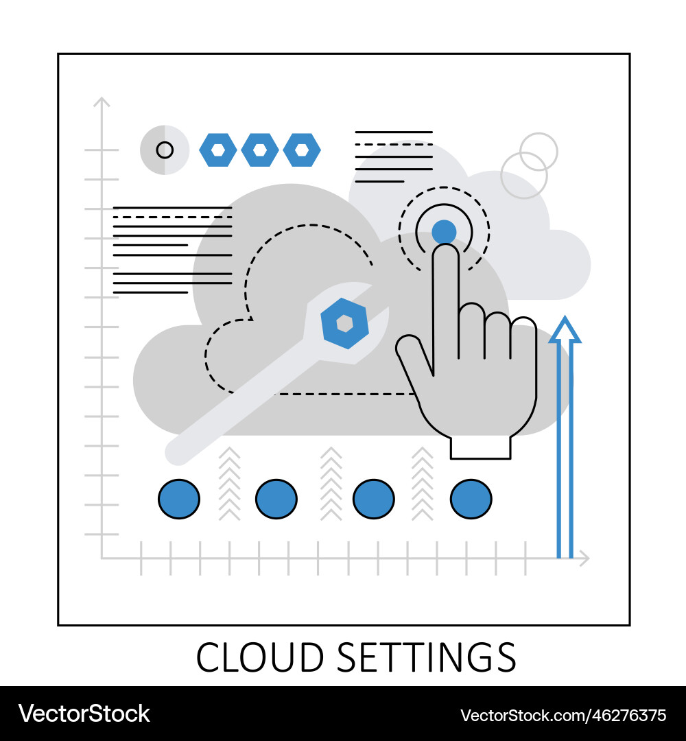 Cloud settings features Royalty Free Vector Image