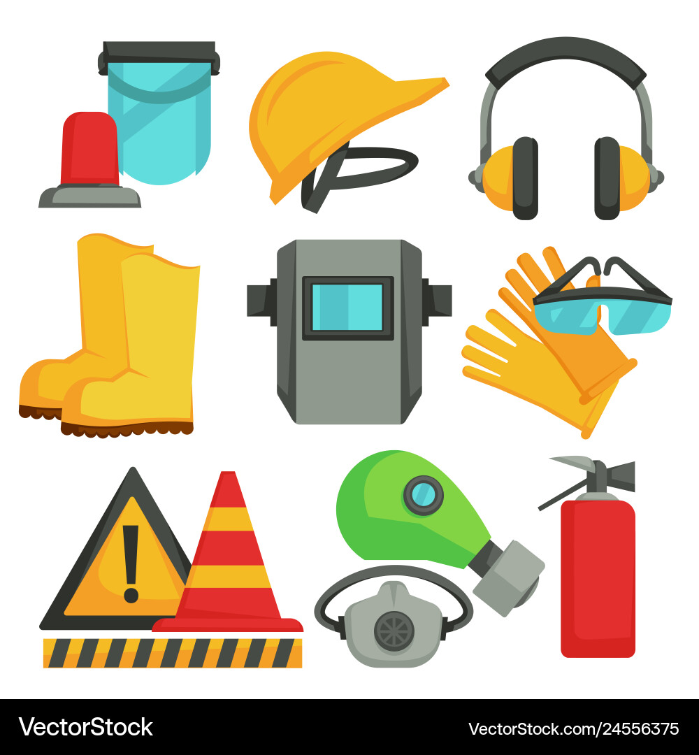 Construction Safety Equipment Royalty Free Vector Image
