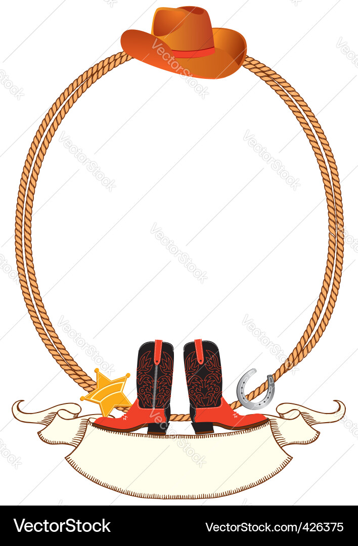 Cowboy rope frame Royalty Free Vector Image - VectorStock