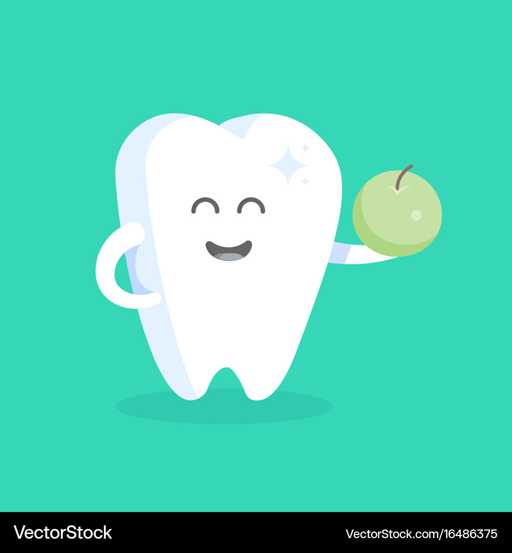 Cute cartoon tooth character with face eyes Vector Image