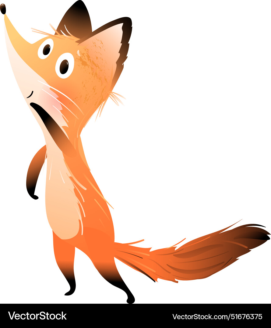 Cute curious fox character for kids story Vector Image