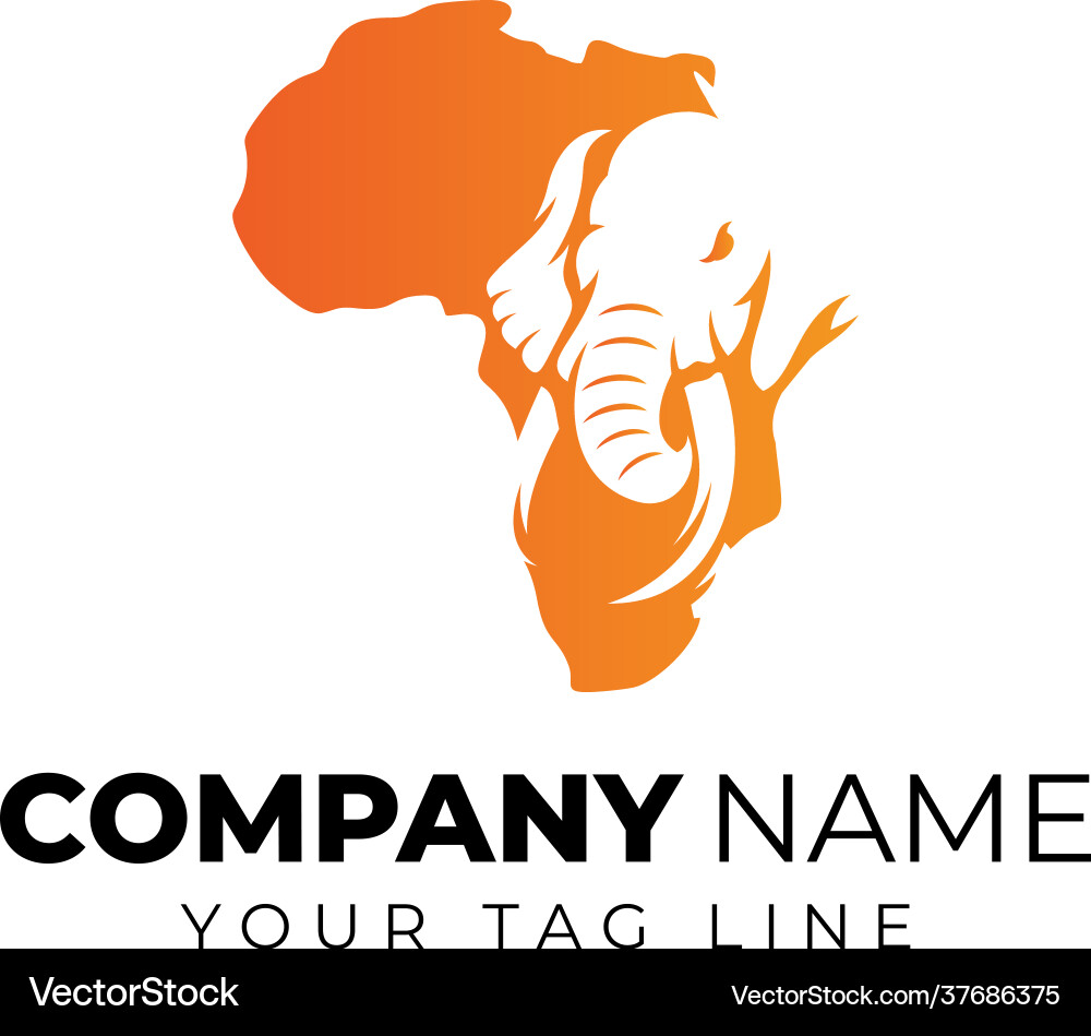 Modern Africa Elephant Logo Royalty Free Vector Image