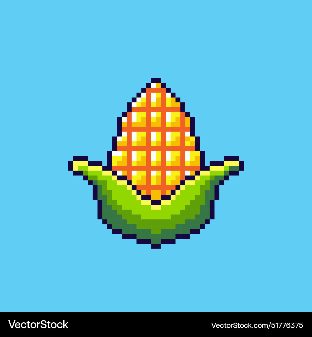 Pixel art corn game asset design Royalty Free Vector Image