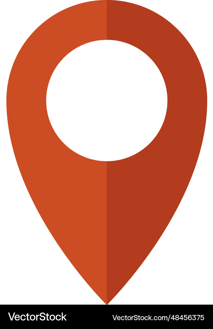 Red destination point symbol geo pin sign Vector Image