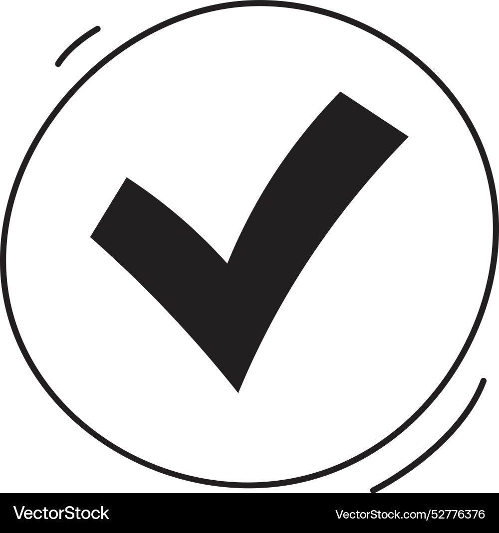 Agree check mark web doodle Royalty Free Vector Image