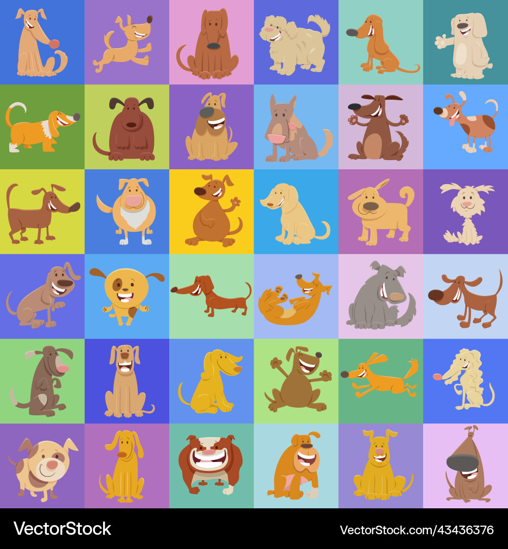 Background or pattern design with comic dog Vector Image
