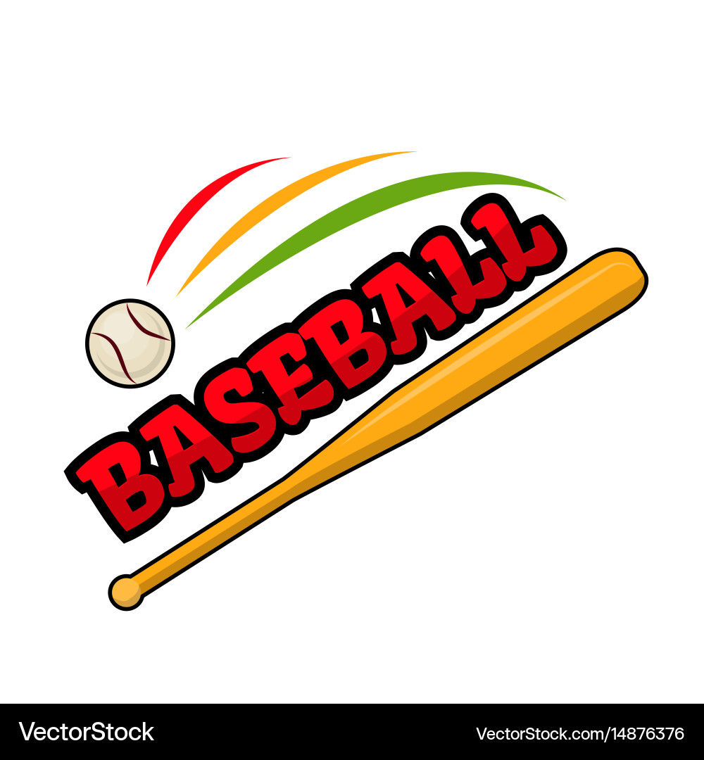 Baseball bat and ball sign Royalty Free Vector Image