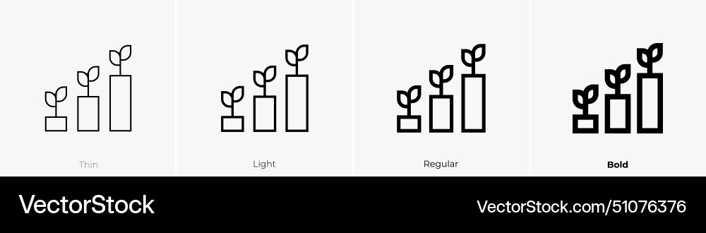 Chart icon thin light regular and bold style Vector Image