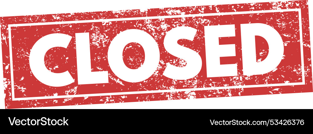 Closed rectangular sign rubber stamp Royalty Free Vector