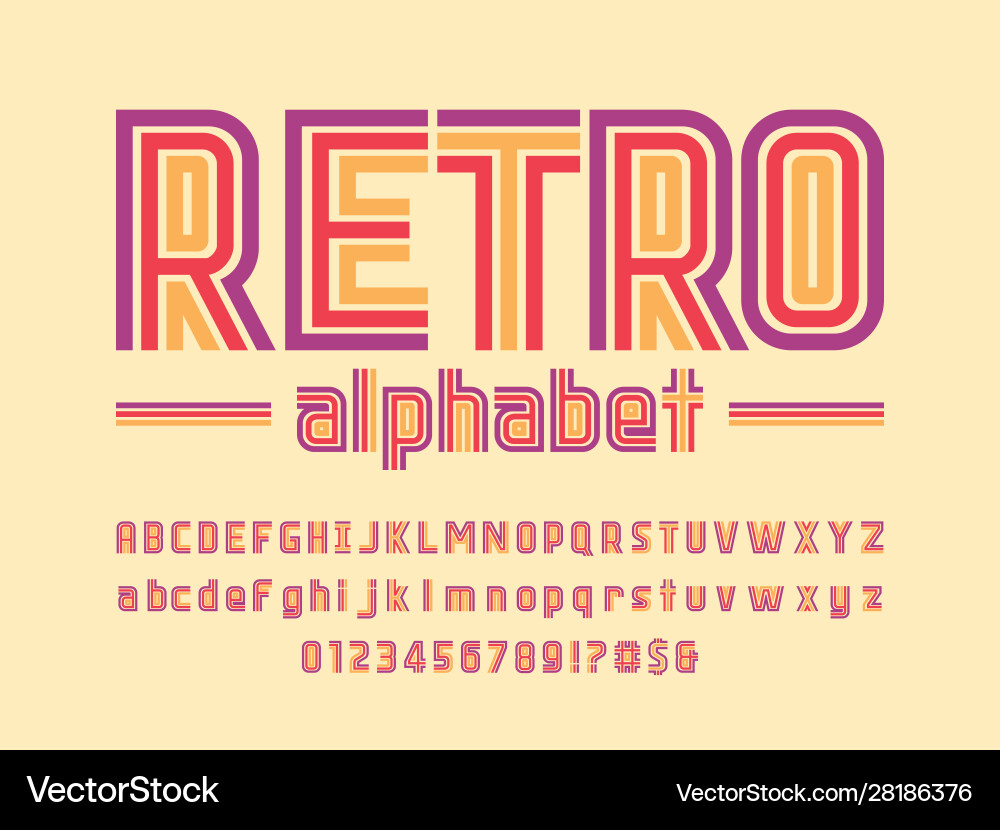 Color line font Royalty Free Vector Image - VectorStock