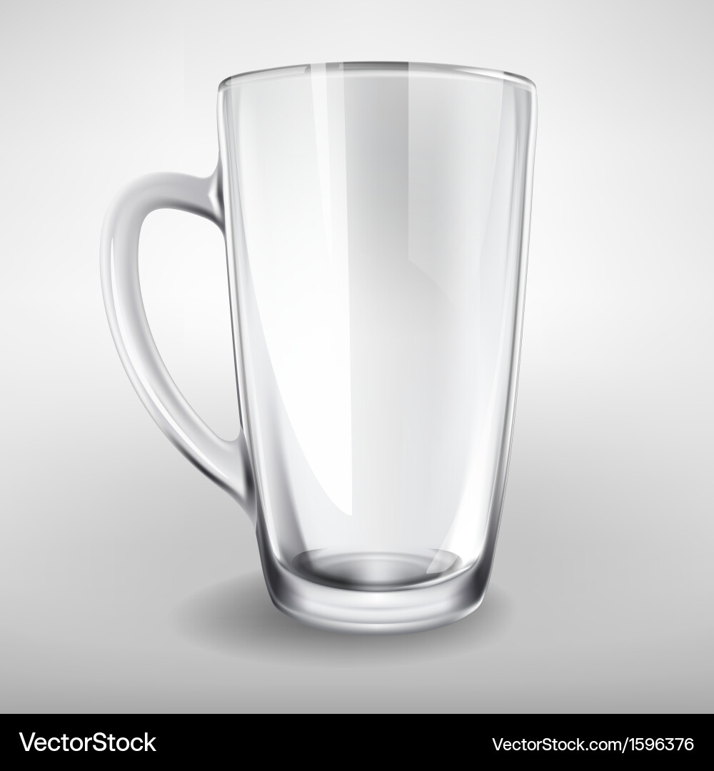 High glass empty realistic cup Royalty Free Vector Image