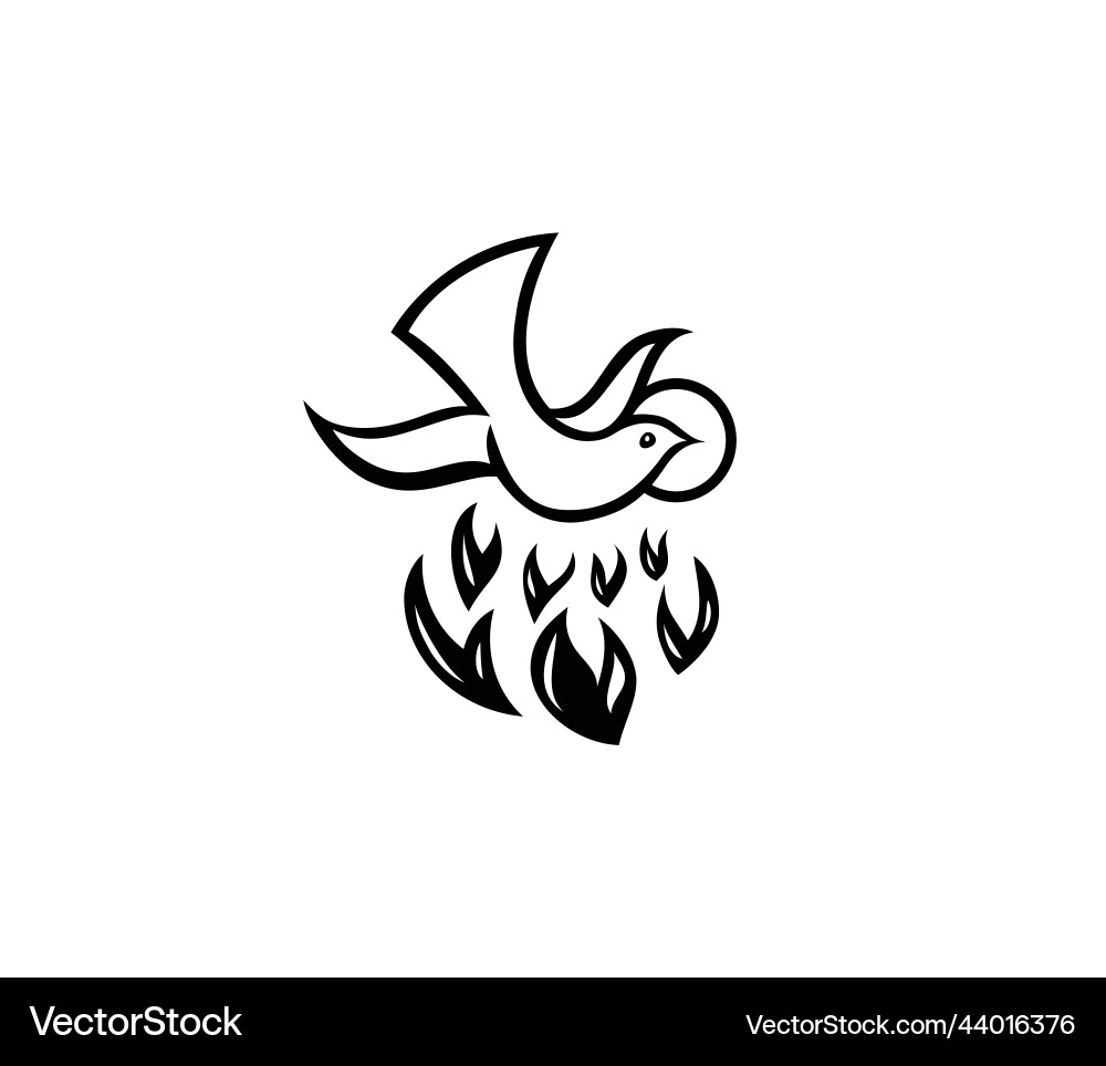 Holy spirit with fire Royalty Free Vector Image