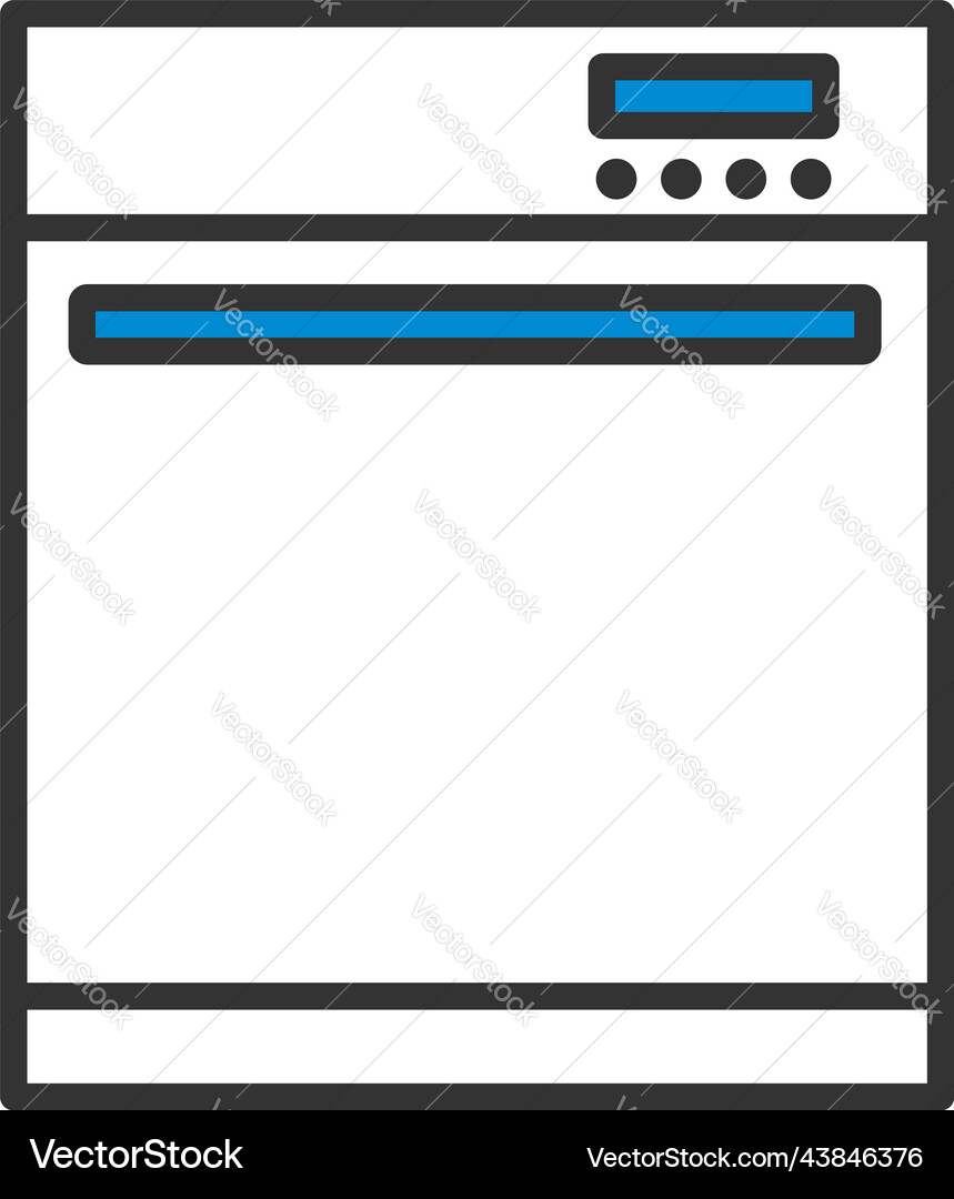 Kitchen dishwasher machine icon Royalty Free Vector Image