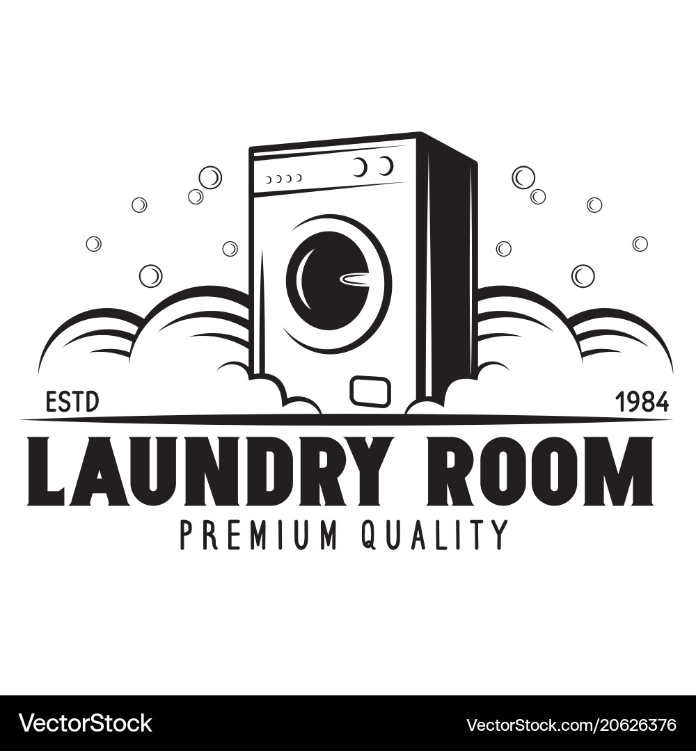 Laundry logo emblem design element Royalty Free Vector Image