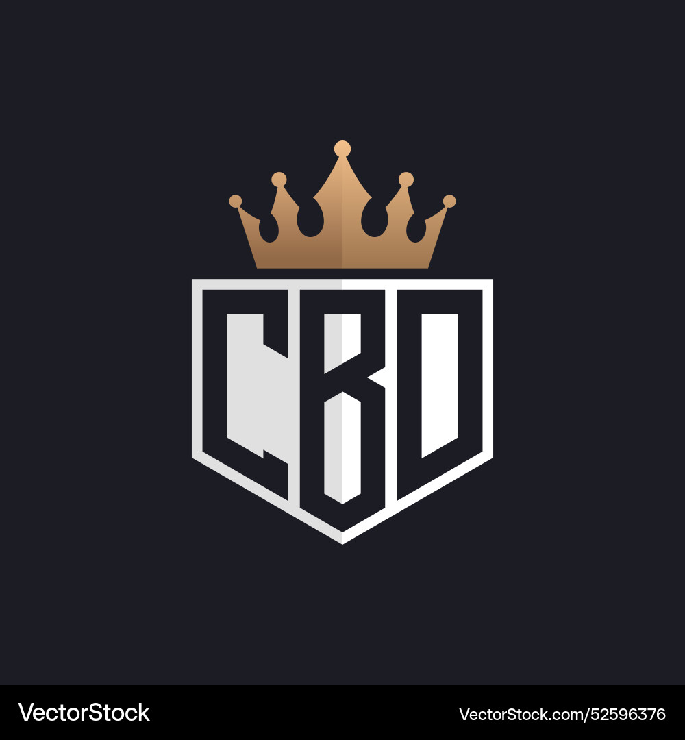 Luxury cbd logo with crown elegant initials Vector Image
