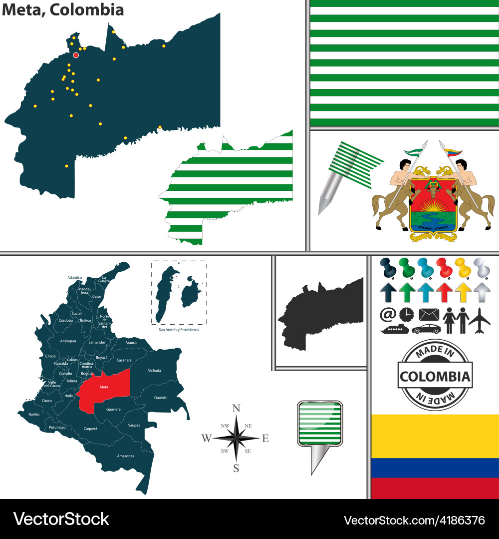 Map of meta Royalty Free Vector Image - VectorStock