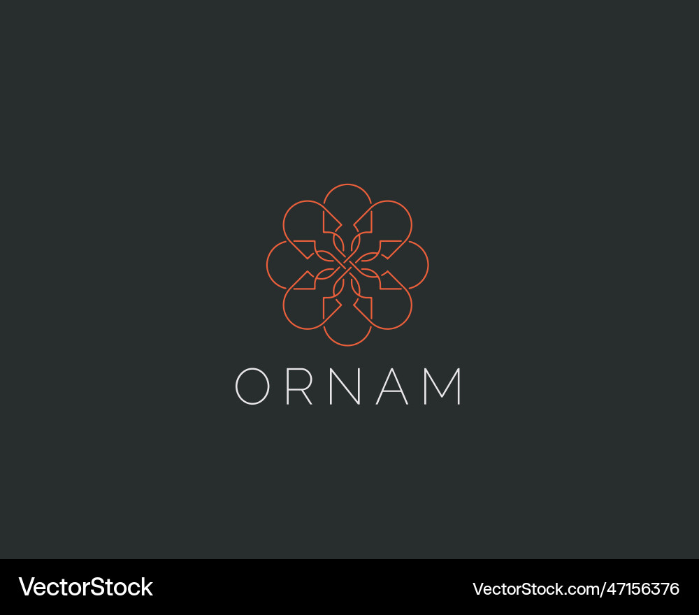 Modern elegant flower logo sign abstract floral Vector Image