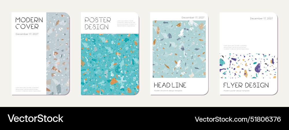 Notepad cover design terrazzo abstract Royalty Free Vector