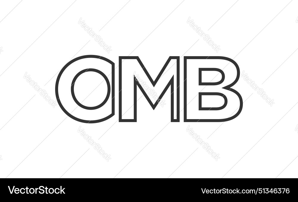 Omb logo design template with strong and modern Vector Image