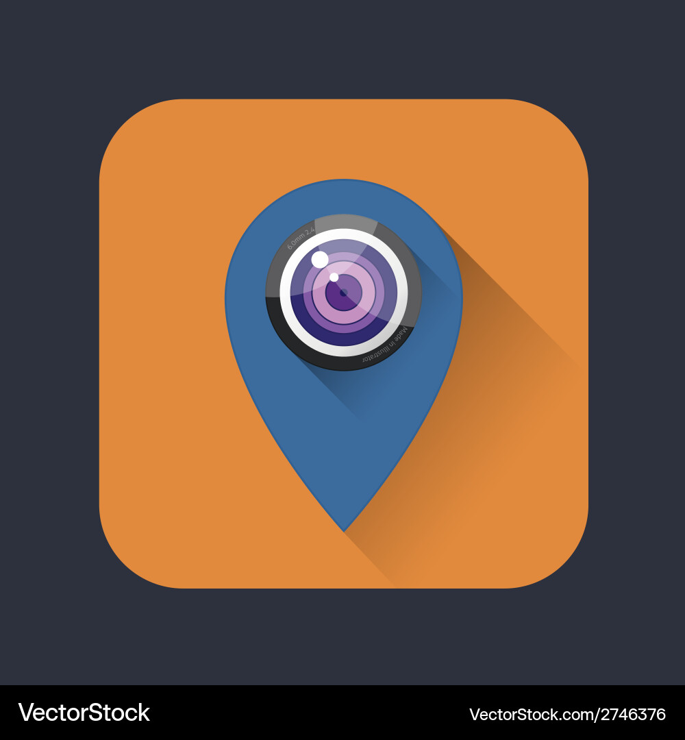 Photo point flat style concept symbol icon Vector Image