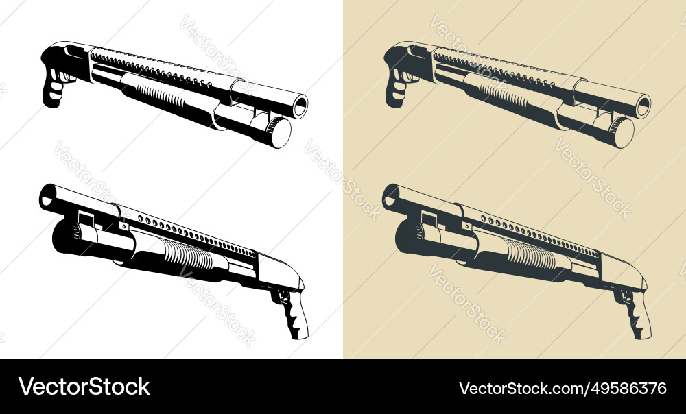 Pump action shotgun Royalty Free Vector Image - VectorStock