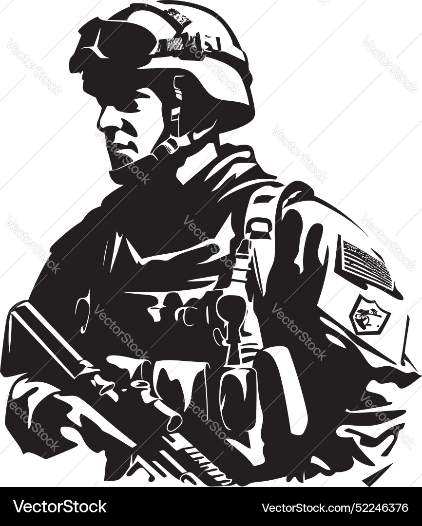 Rapid response marksman iconic design featuring Vector Image