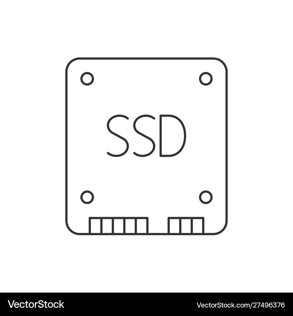 Ssd card linear icon on white background Vector Image