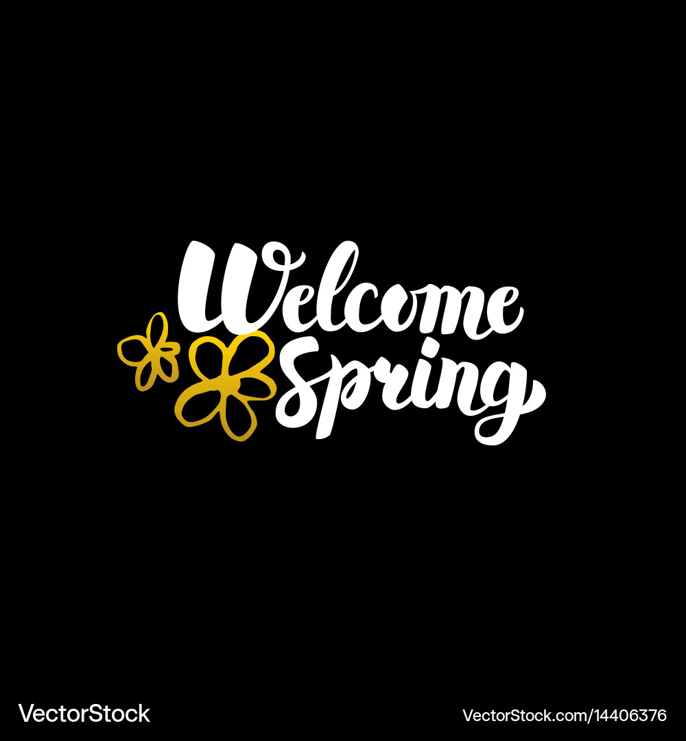 Welcome spring handwritten calligraphy Royalty Free Vector