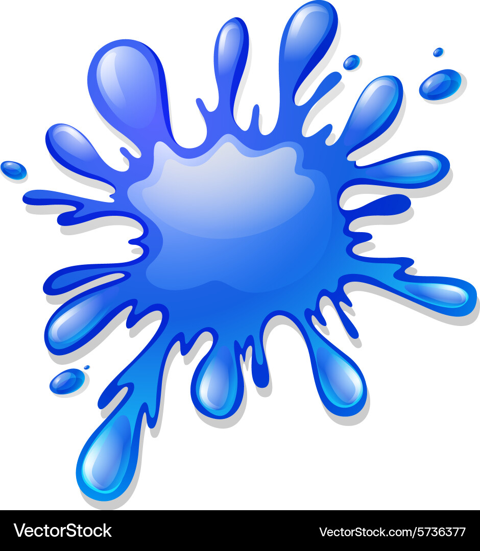 Blue color splash on white Royalty Free Vector Image