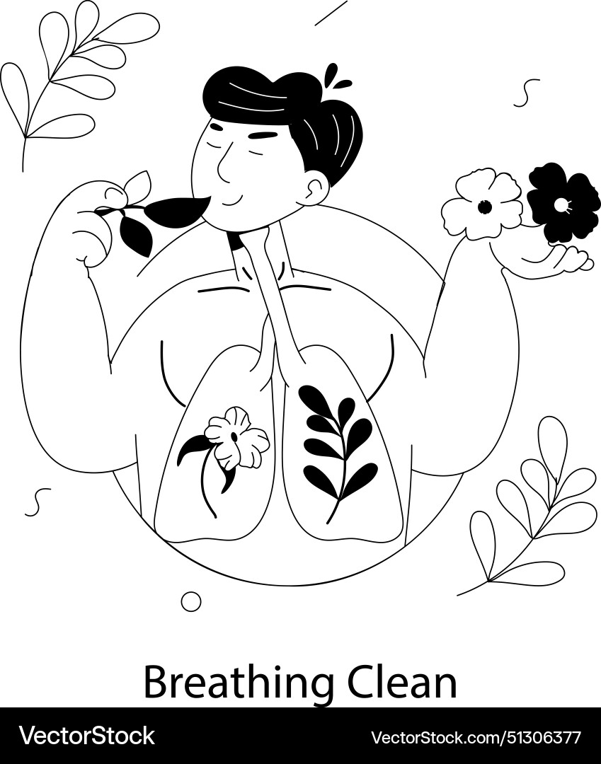 Breathing clean Royalty Free Vector Image - VectorStock