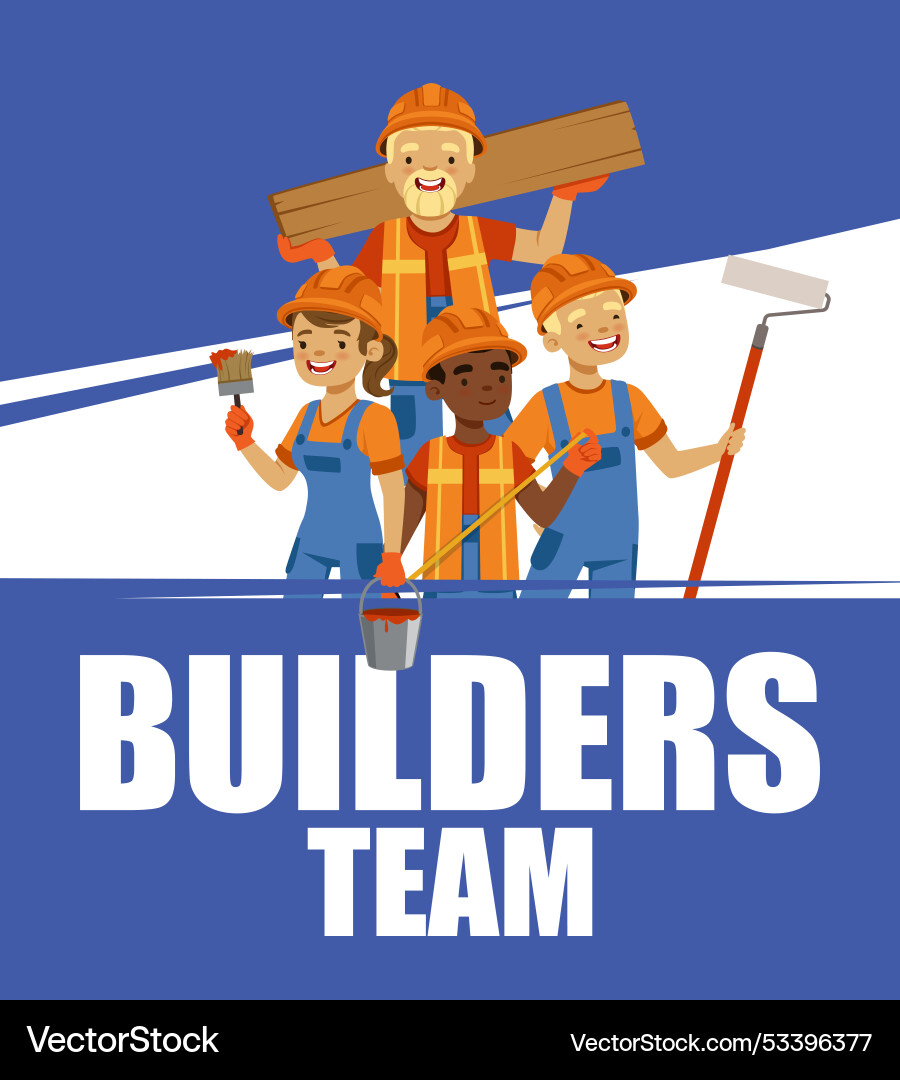 Builders team group of professional Royalty Free Vector