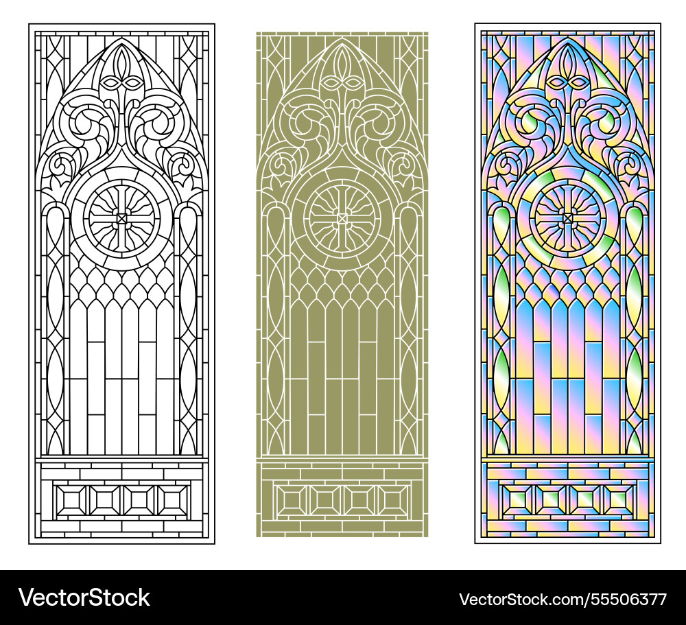 Classic Stained Glass Window Royalty Free Vector Image