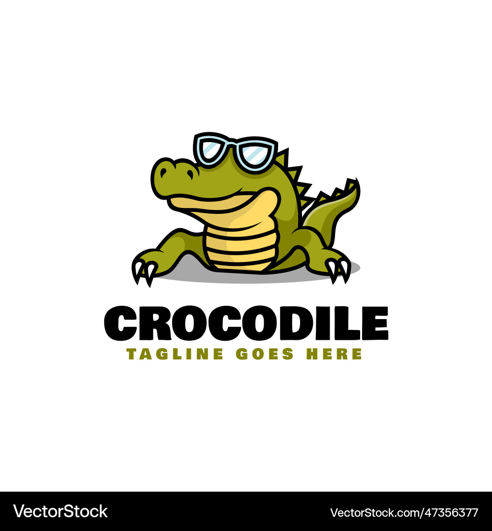 Logo crocodile mascot cartoon style Royalty Free Vector