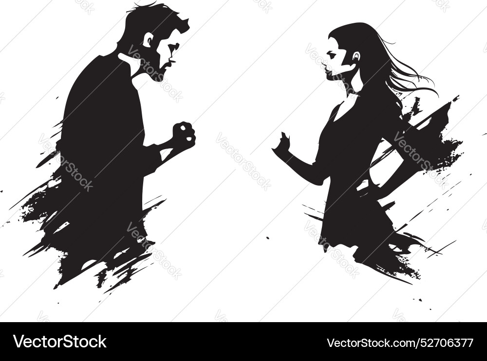 Outburst overture icon for angry couples Vector Image