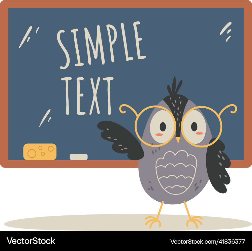 Owl bird teacher character Royalty Free Vector Image
