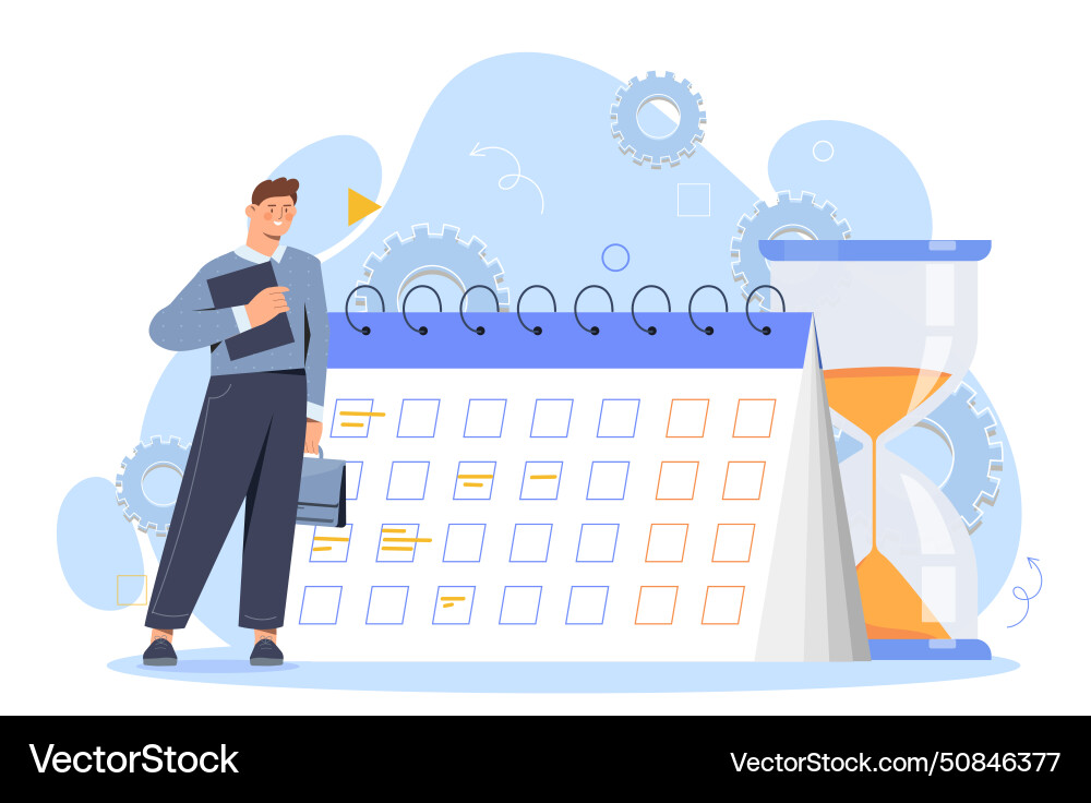 Planning work schedule concept Royalty Free Vector Image