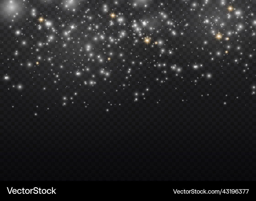 Starry dust flash light spark sparkle white star Vector Image
