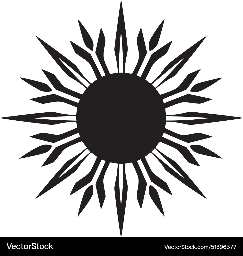 Sun - minimalist and flat logo Royalty Free Vector Image