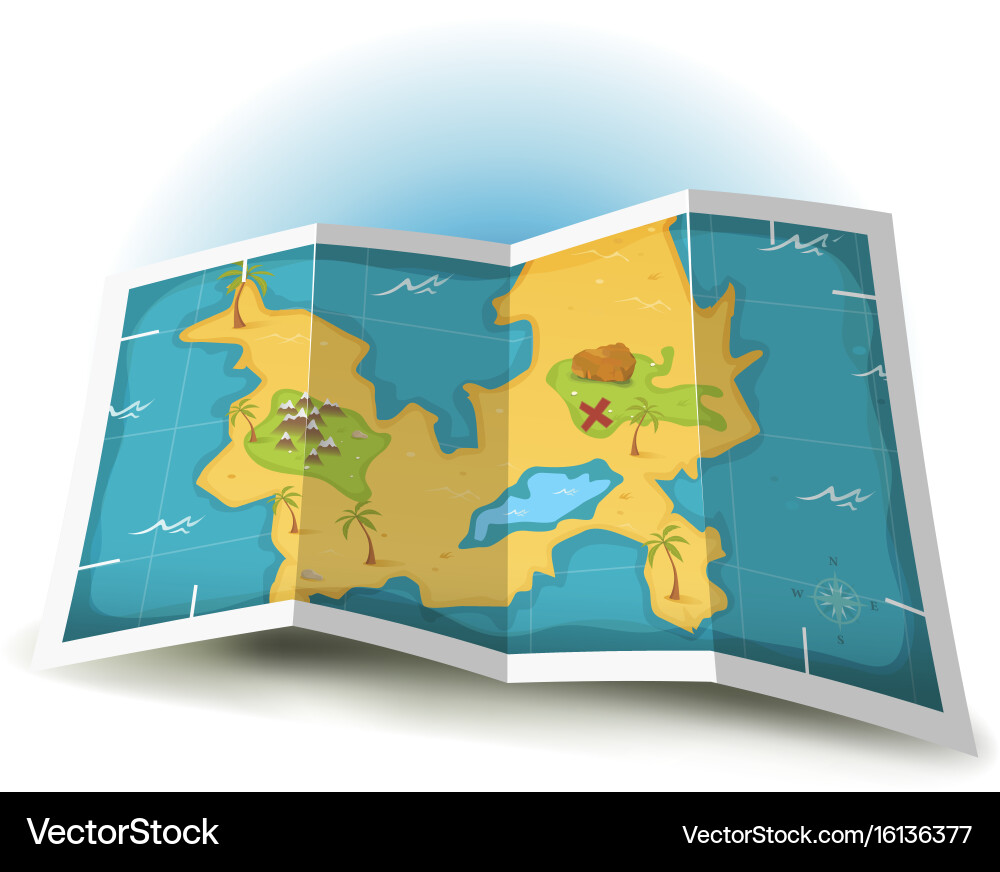 Treasure island and pirate map Royalty Free Vector Image