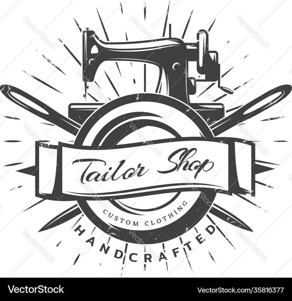 Vintage black tailor label template Royalty Free Vector