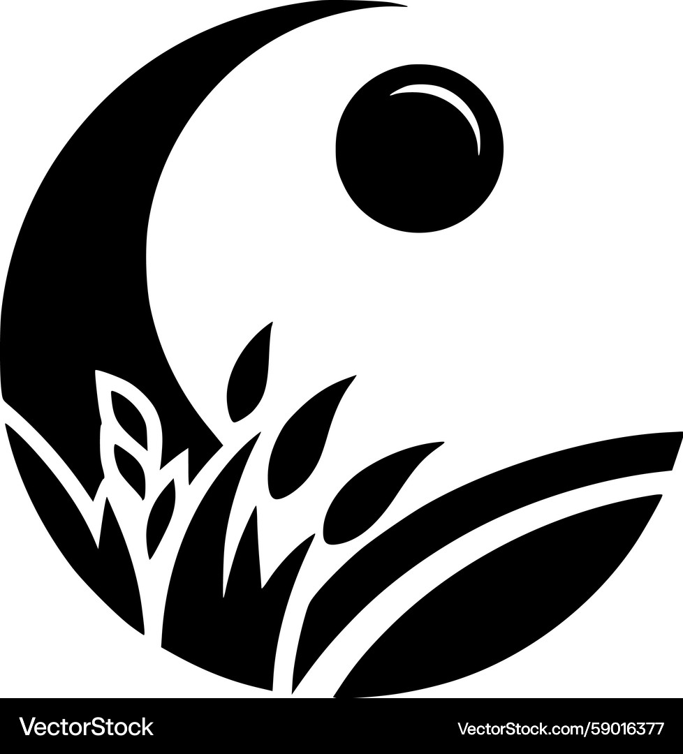 Yin yang wheat field symbol – Royalty-Free Vector | VectorStock