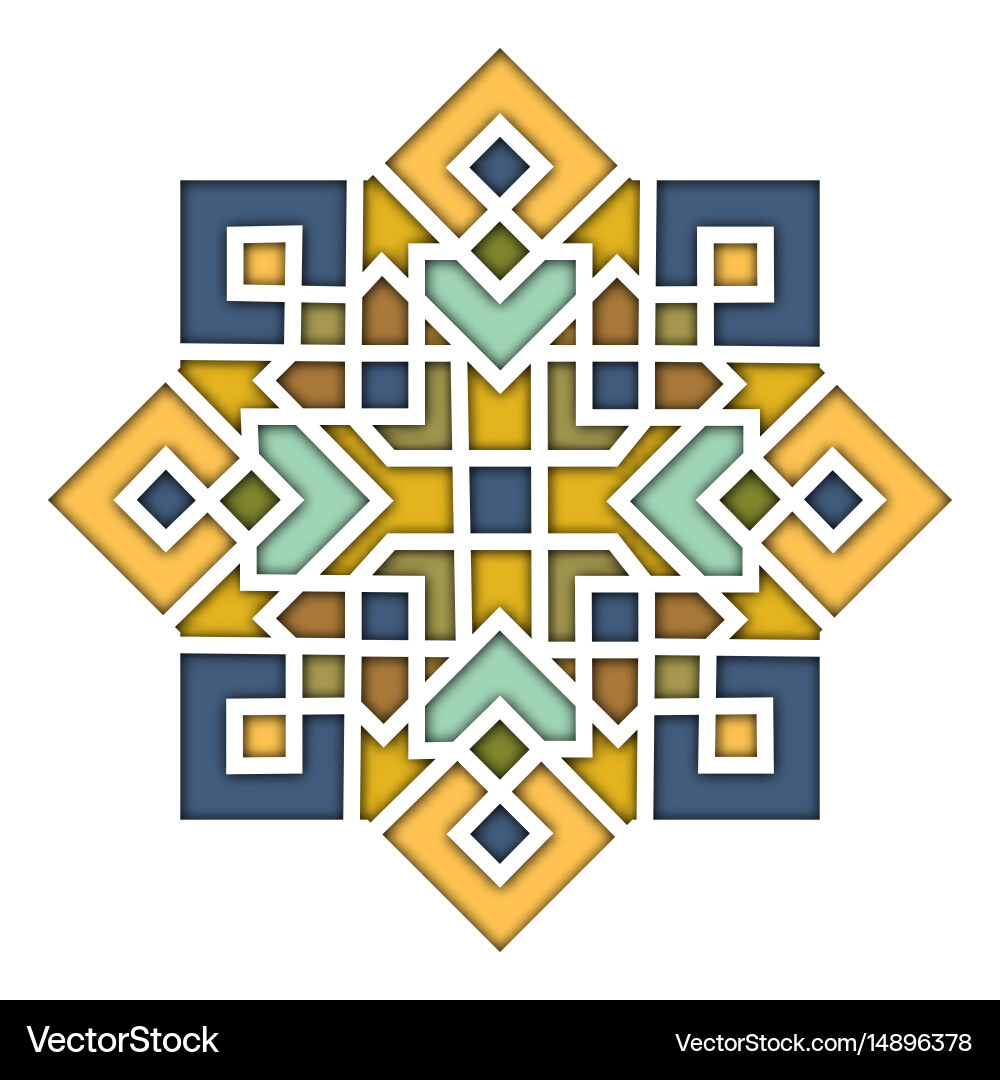 Arabesque eastern pattern vignette in islamic Vector Image