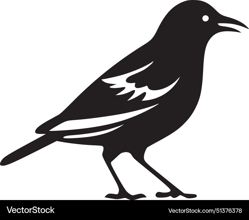 Bird - black and white Royalty Free Vector Image
