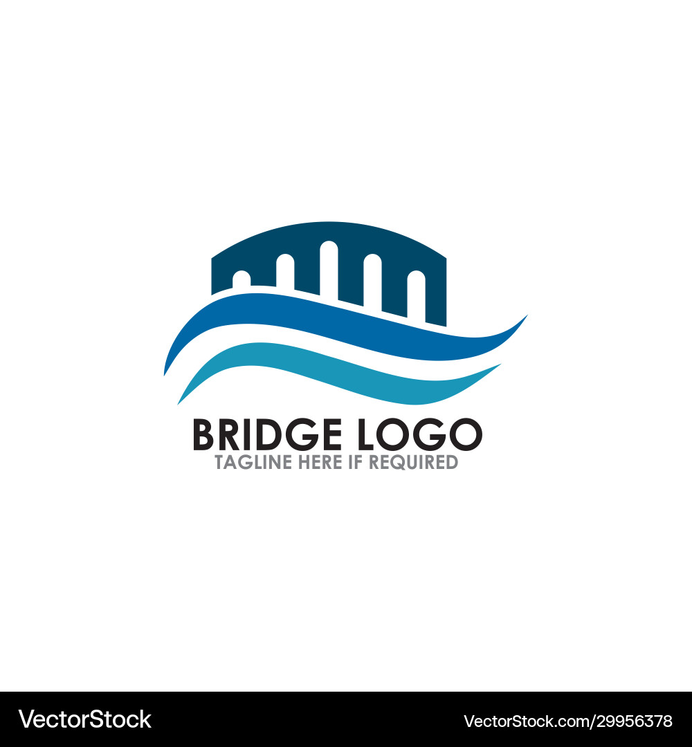 Bridge icon logo design template Royalty Free Vector Image
