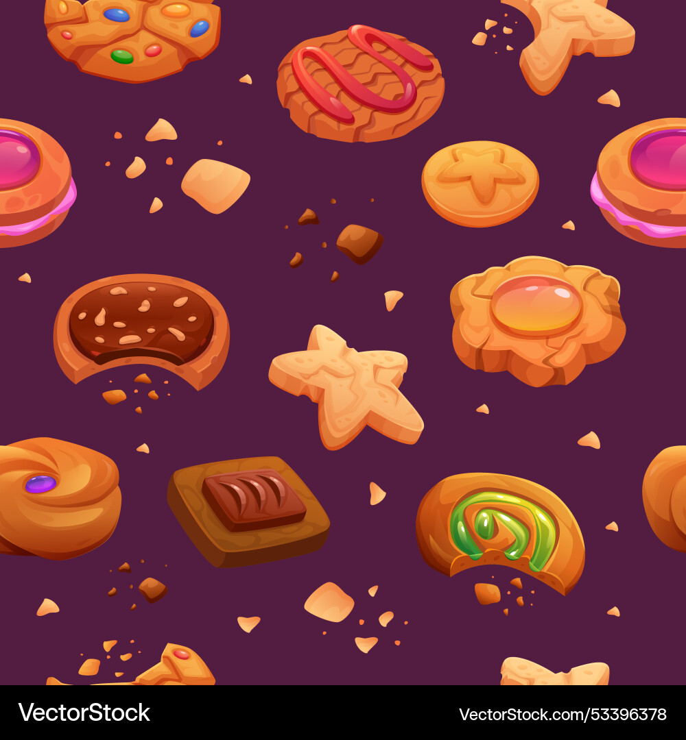 Cookies pattern seamless background with Vector Image