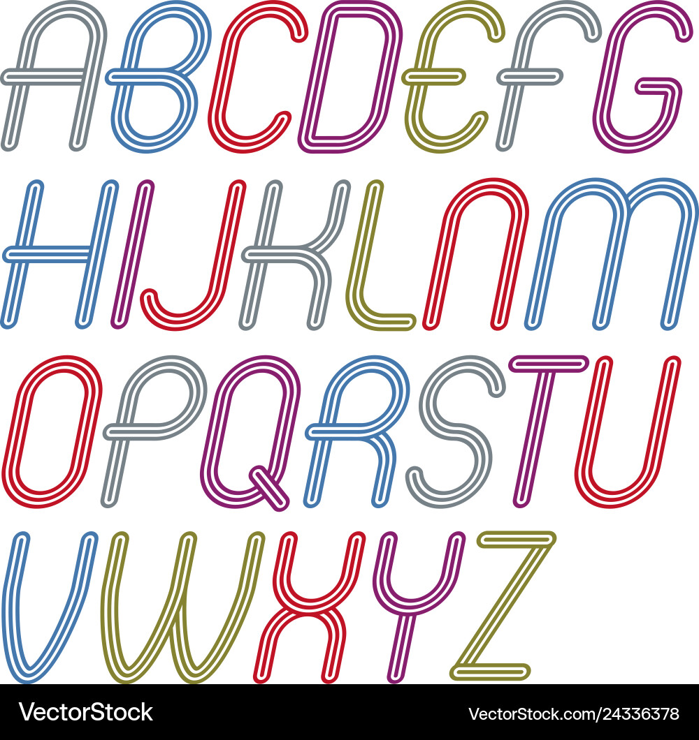 Cool capital alphabet letters collection retro – Royalty-Free Vector ...