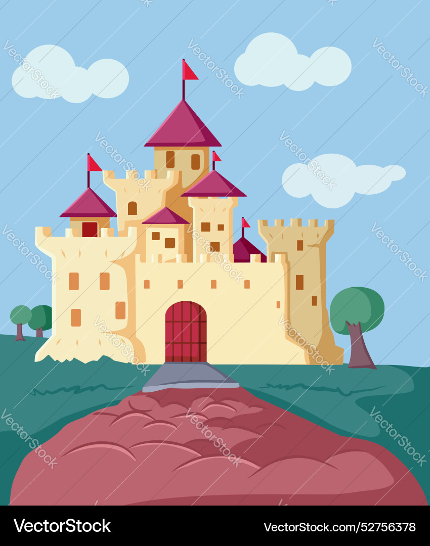 Fairytale magical castle design Royalty Free Vector Image