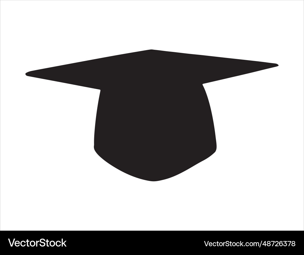 Graduation hat silhouette art Royalty Free Vector Image